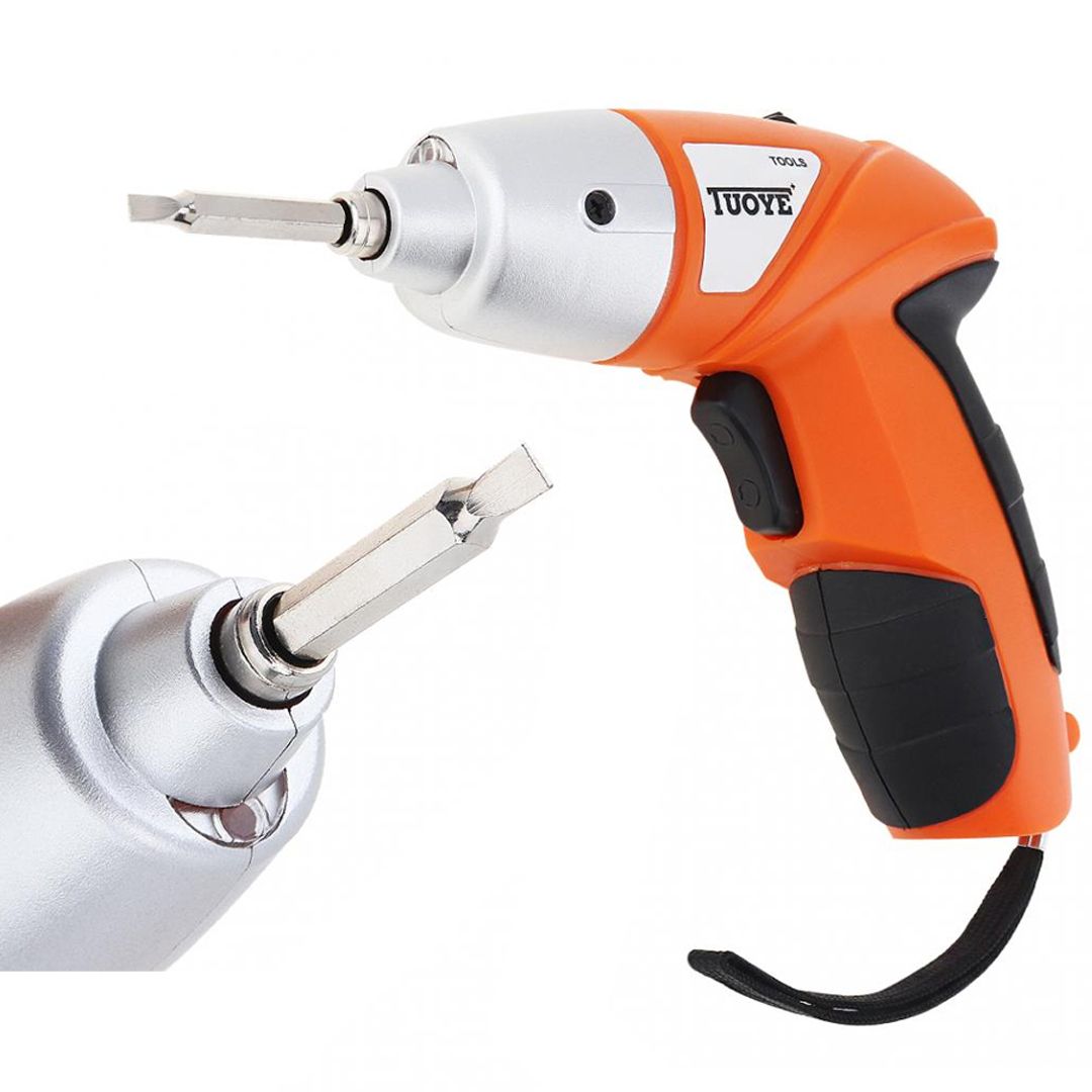 TUOYE 45 pcs Mini Cordless Electric Portable Rechargable Screwdriver with Bidirectional Button LED Light